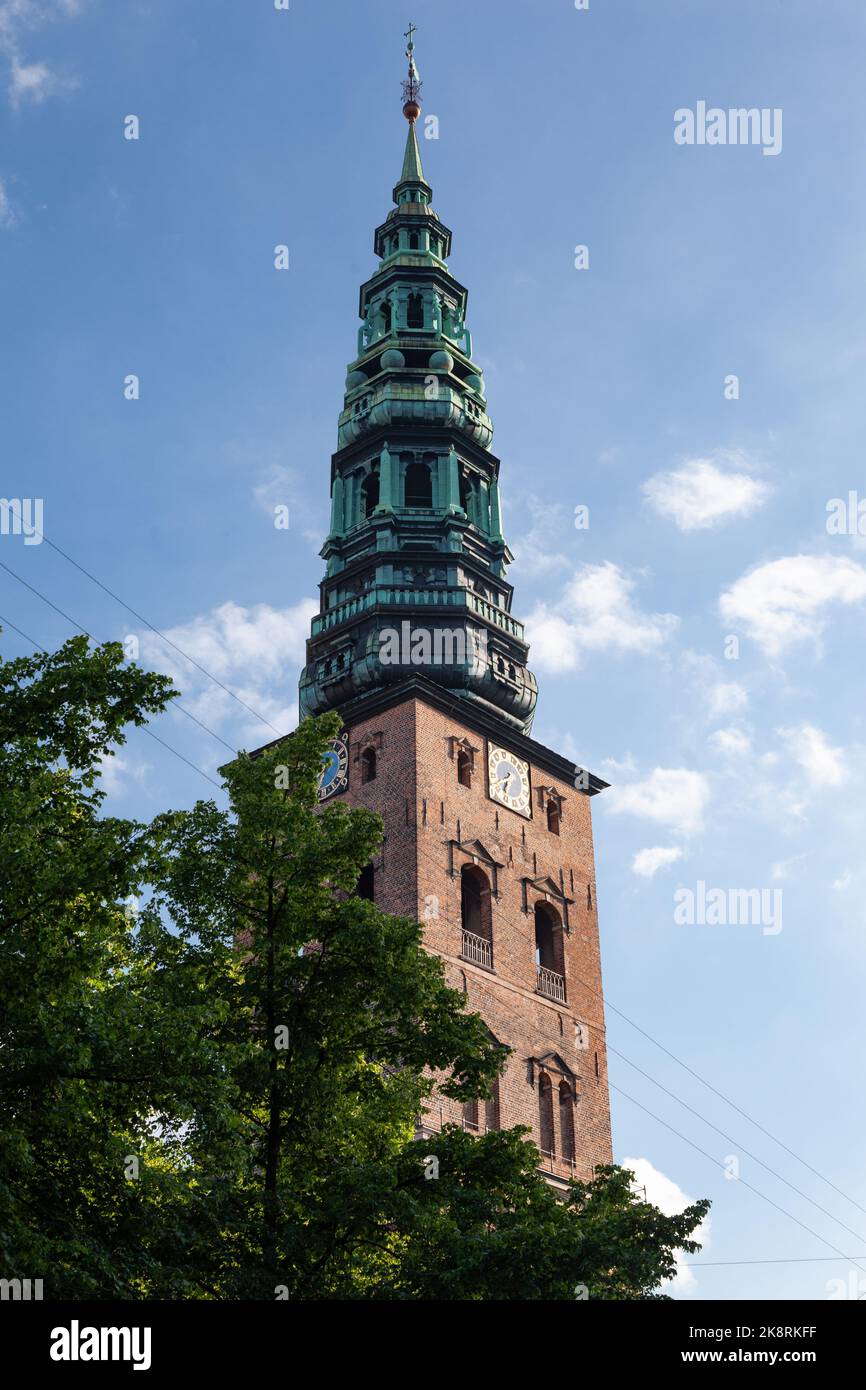 The Historical building tower with the crown in Copenhagen, Denmark ...