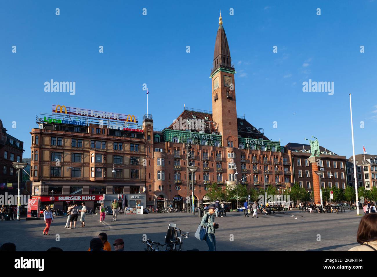 The Copenhagen City Hall facade and Clock Tower in Denmark Stock Photo ...