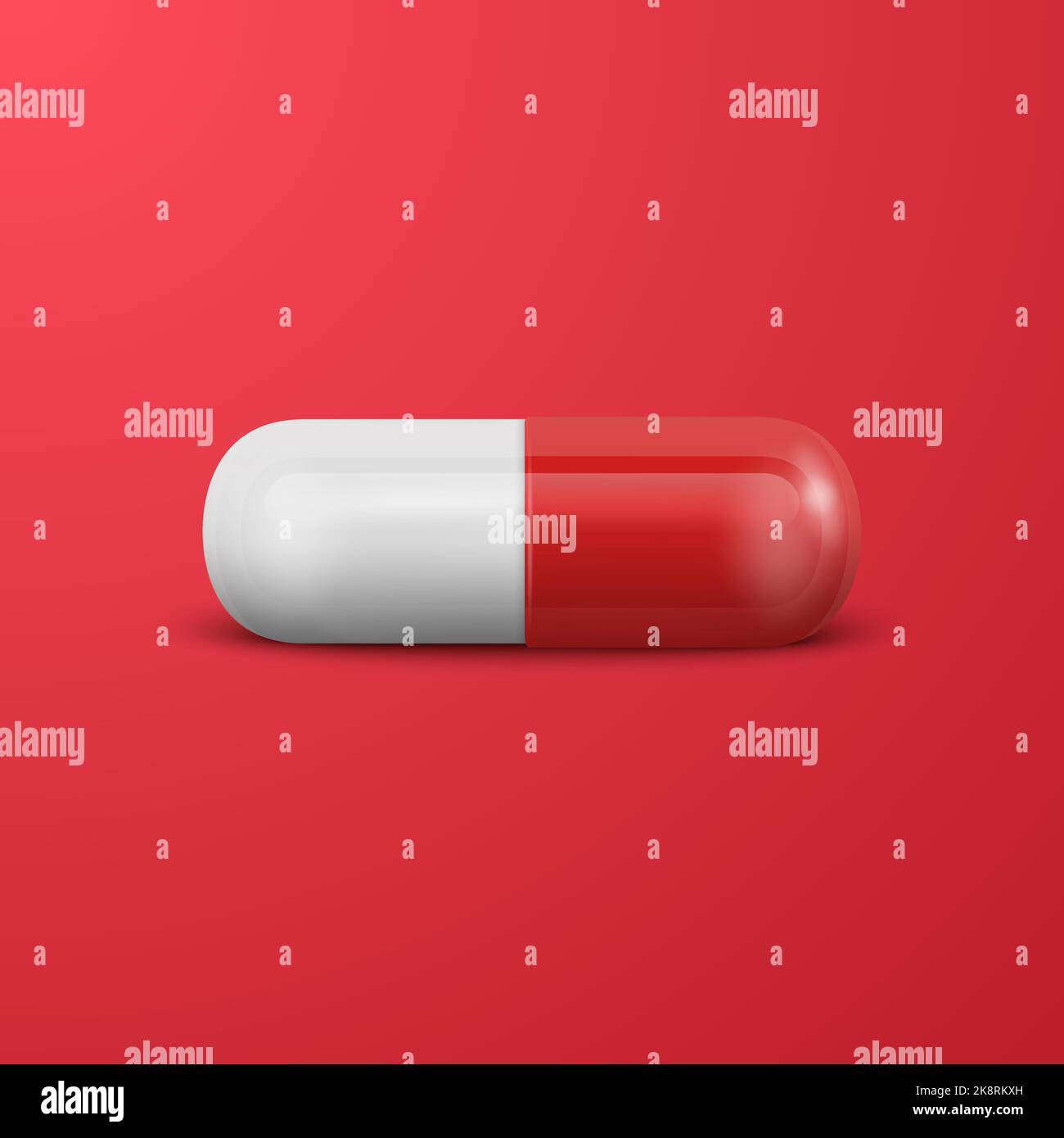 Vector 3d Realistic Red and White Pharmaceutical Medical Pill, Capsule ...