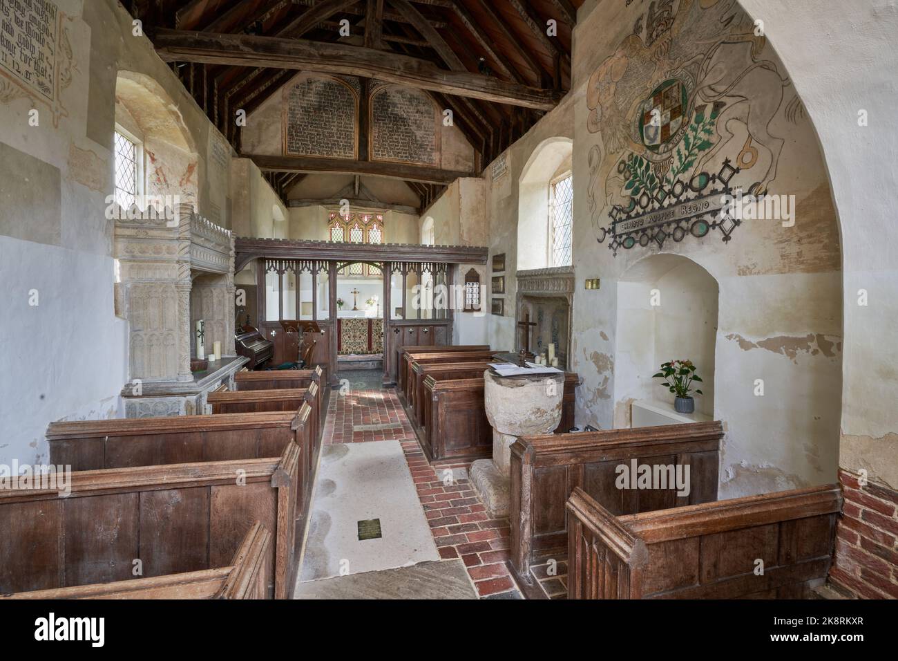 Inside Burton Church, West Sussex Stock Photo - Alamy