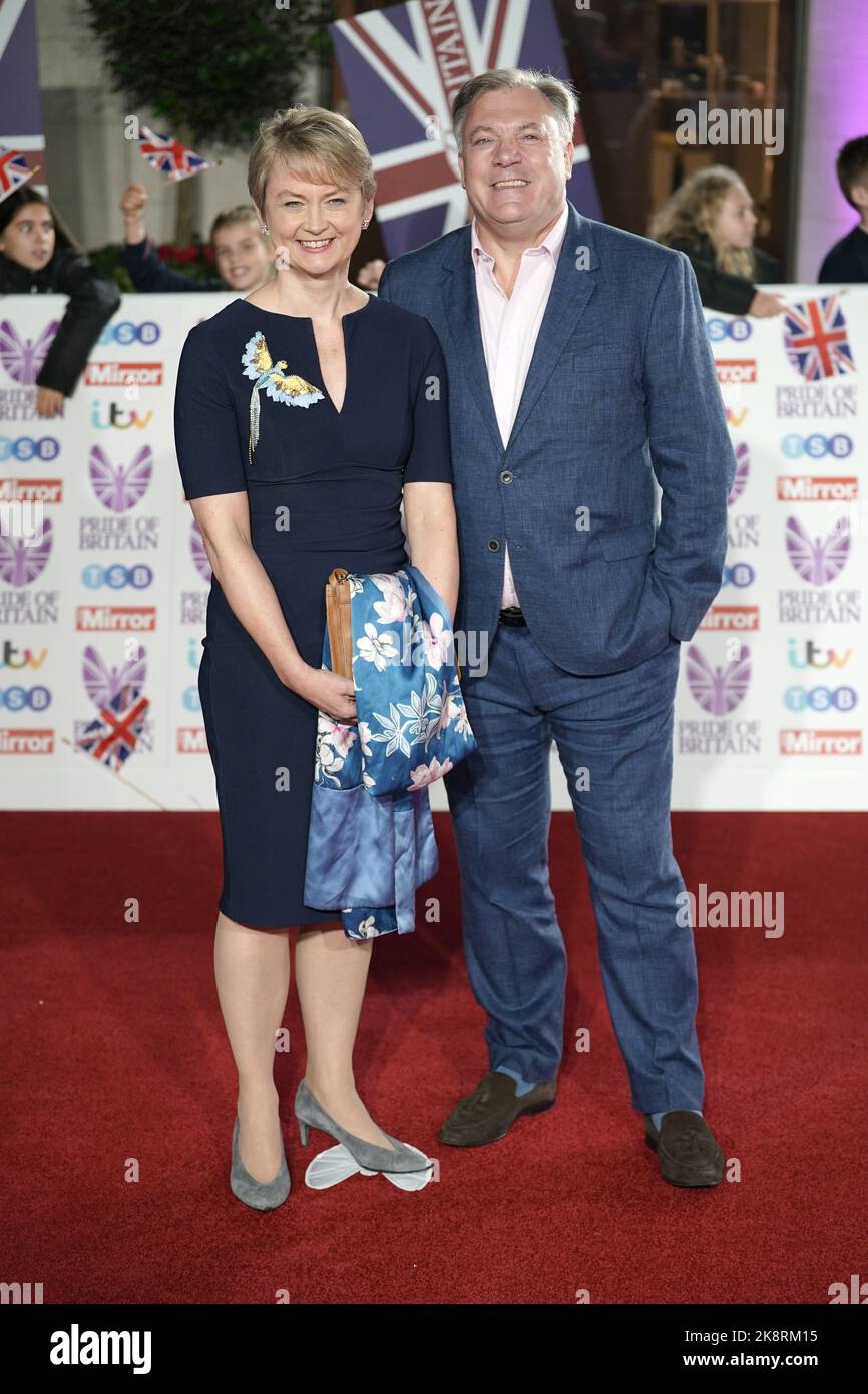 Yvette Cooper and Ed Balls arrive at the Pride of Britain Awards held ...