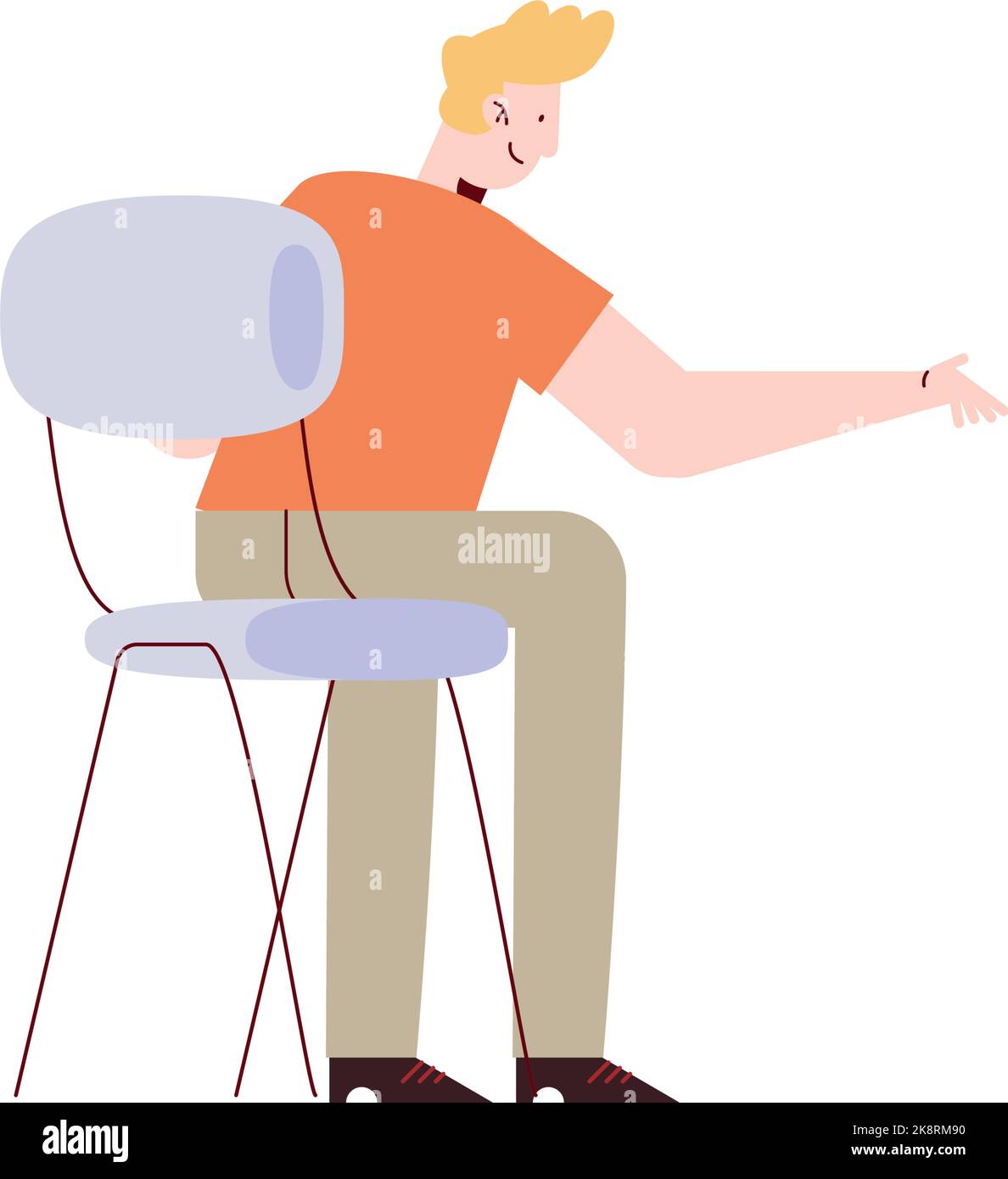 blond man seated in chair character Stock Vector Image & Art - Alamy