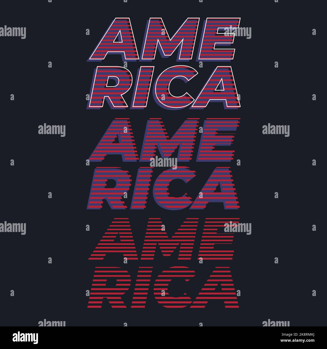 America, halftone line letter typography design artwork. Editable ...