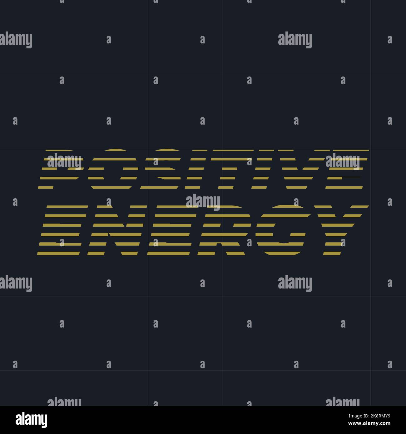 Positive energy, halftone line letter typography design artwork ...