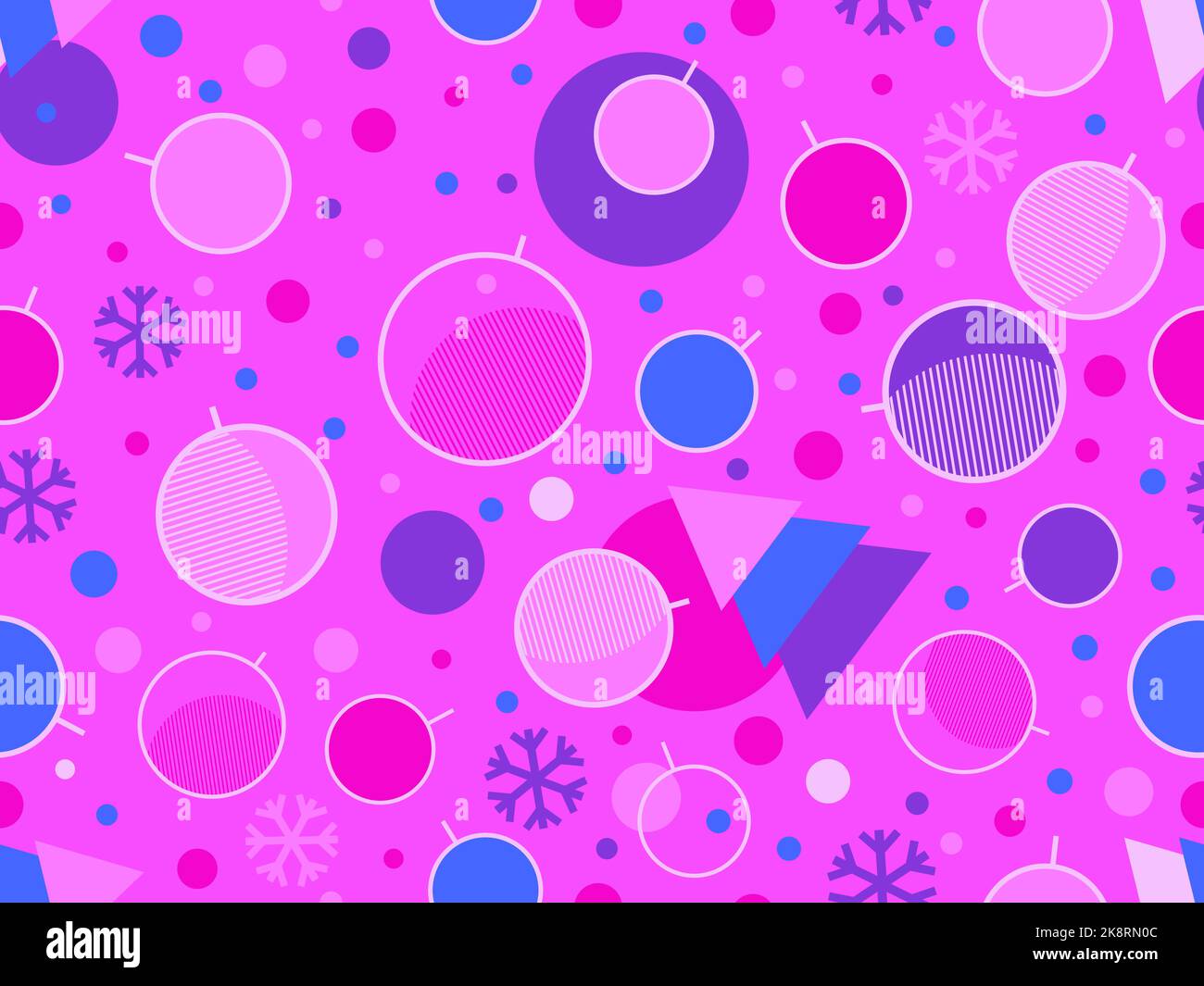 Christmas seamless pattern with Christmas decorations and geometric ...