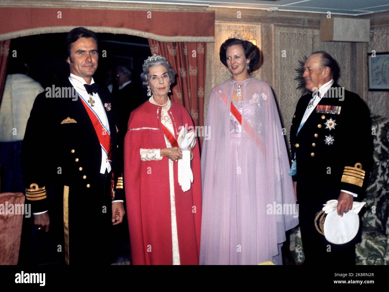 Copenhagen, Denmark September 1974: King Olav on an official visit to ...