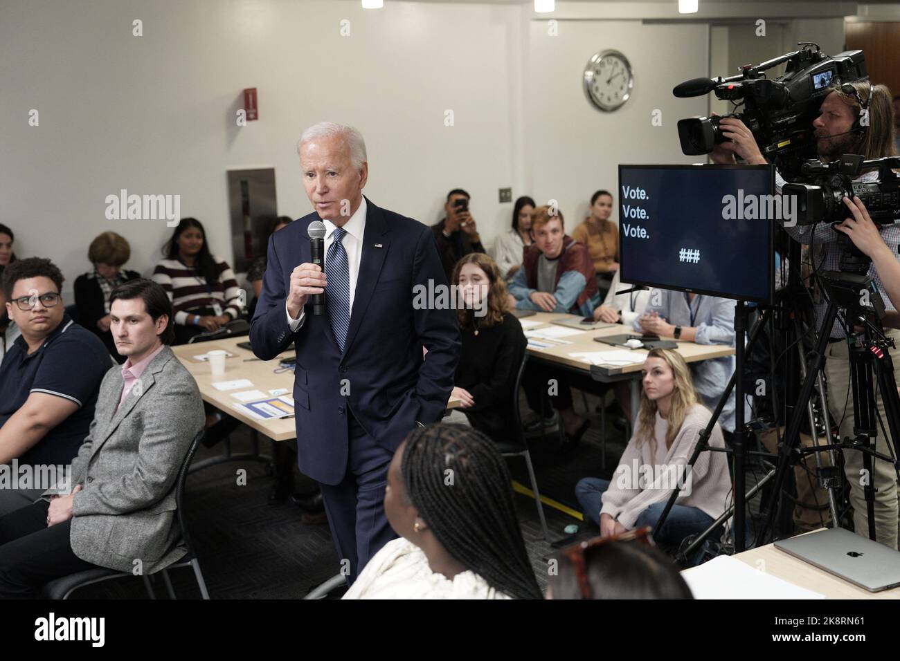 US President Joe Biden delivers remarks at the Democratic National ...