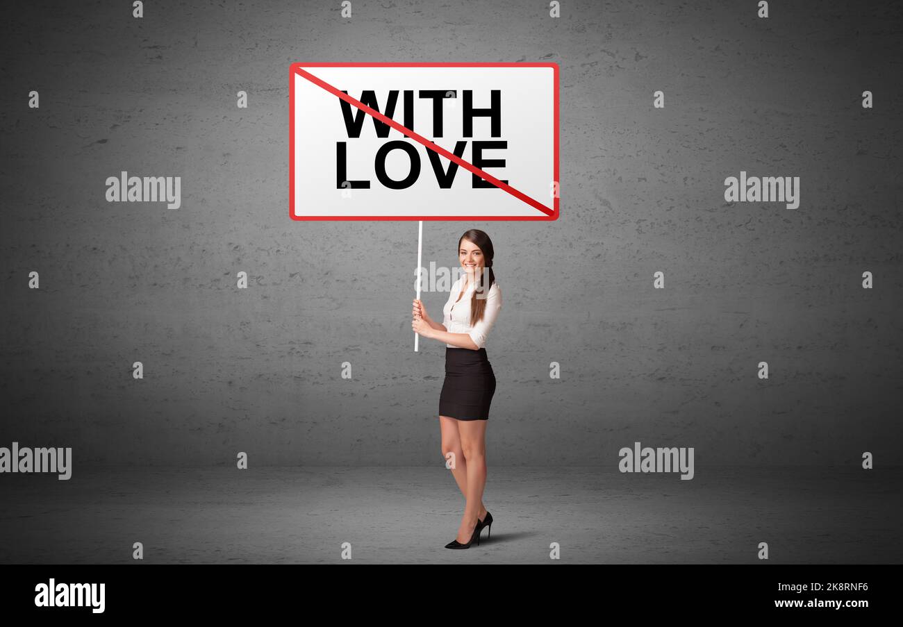 business person holding a traffic sign Stock Photo - Alamy