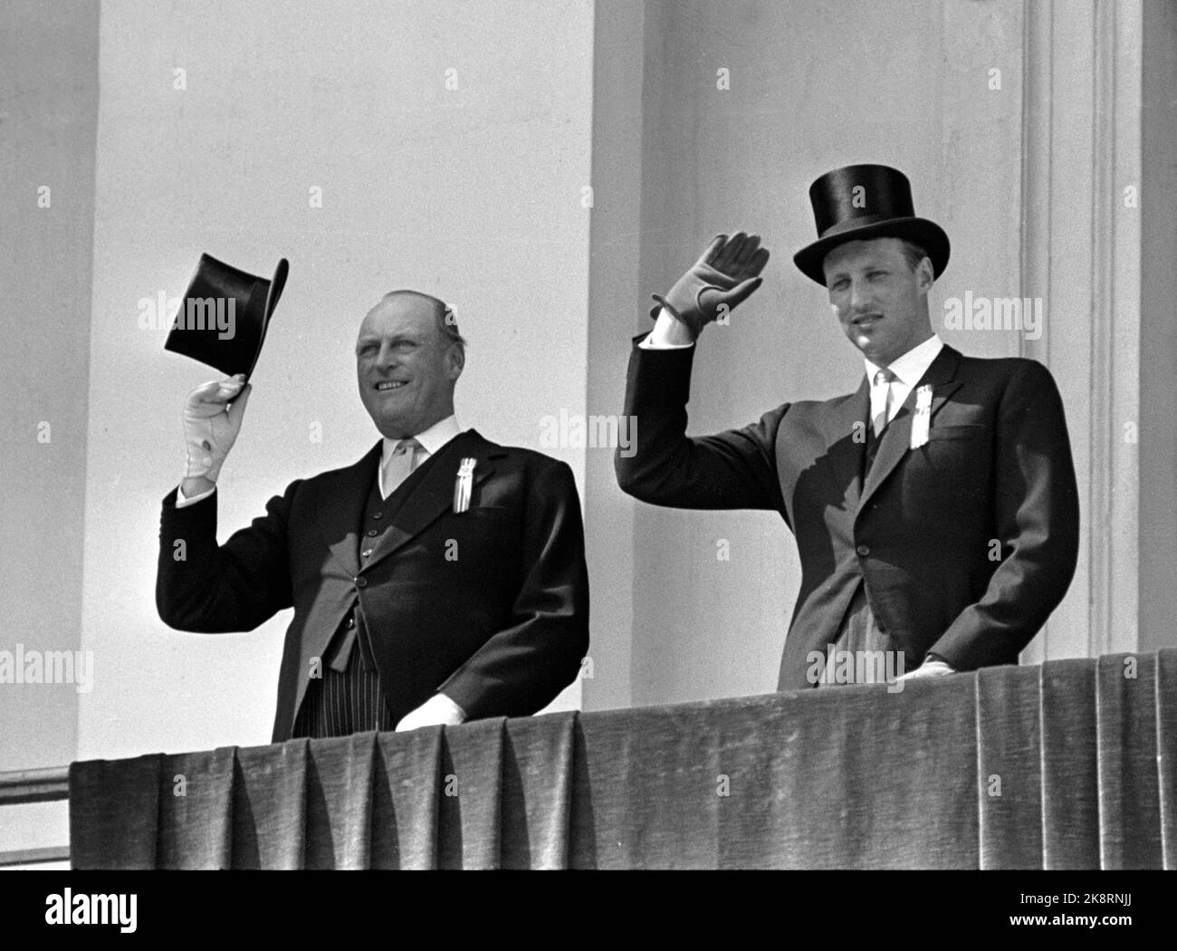 Oslo 19660517: May 17 Celebration in Oslo. King Olav (TV) and Crown ...