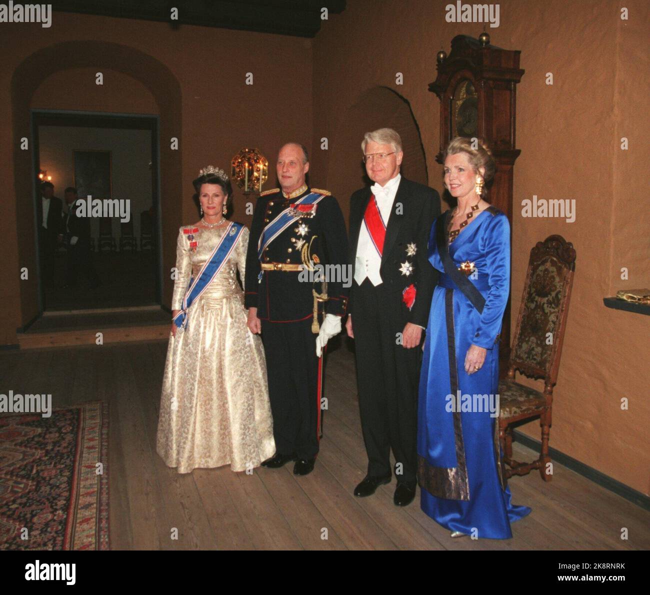 Oslo 19970211. Iceland's presidential couple Olafur Ragnar Grimsson and ...
