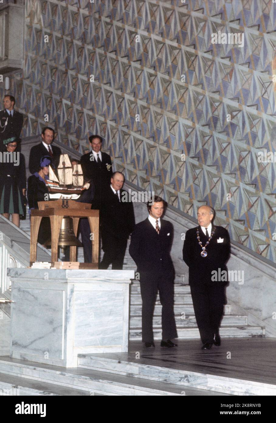 Oslo October 1974: King Carl Gustaf of Sweden on an official visit to ...