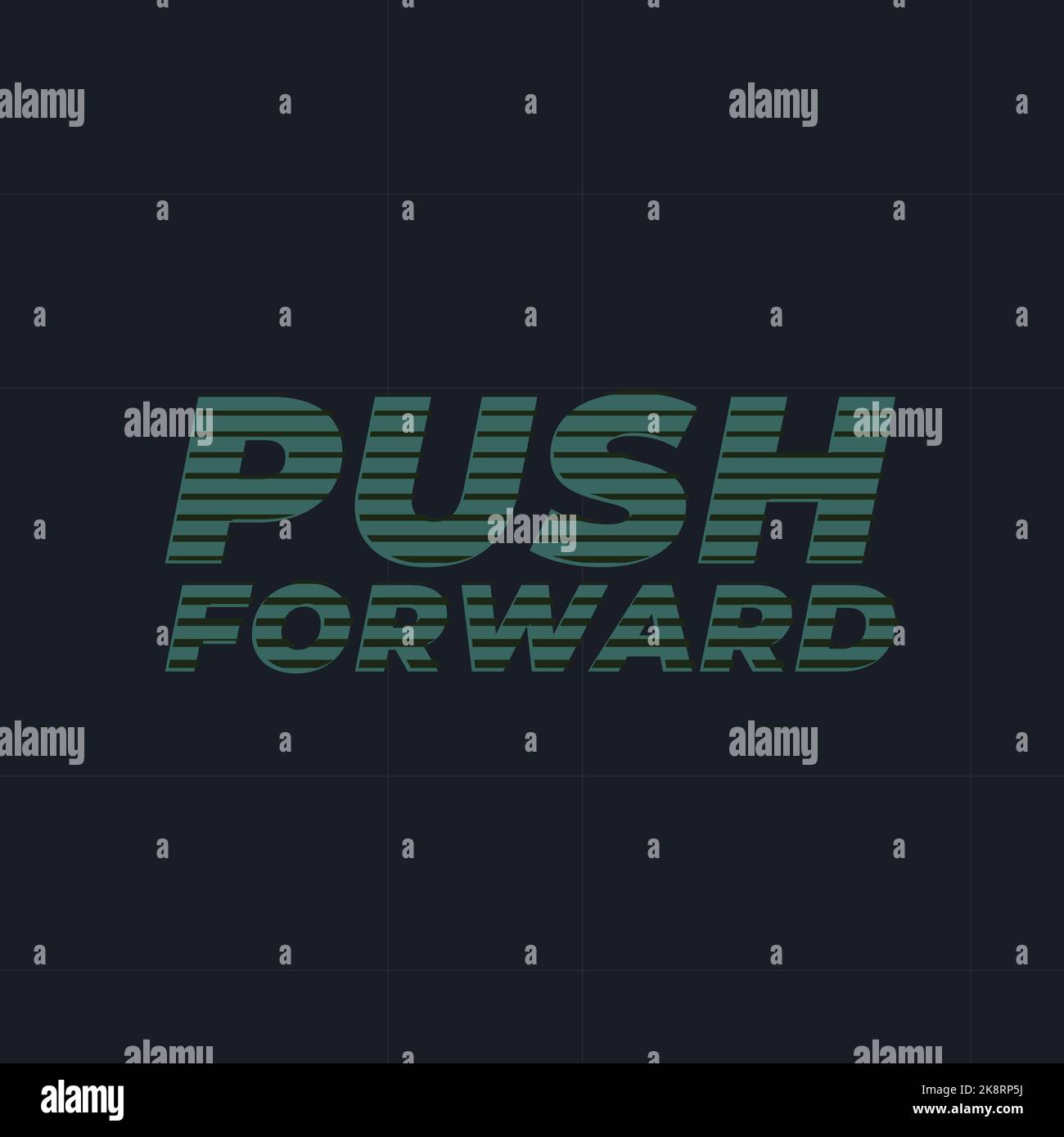 Push forward, halftone line letter typography design artwork. Editable ...
