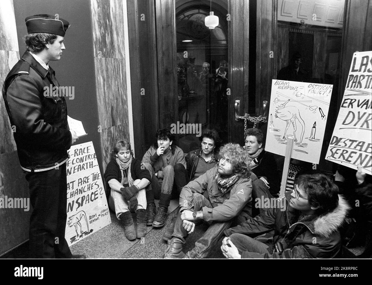1983 protesters stein lillevolden no bc frederic hauge middle hi-res ...