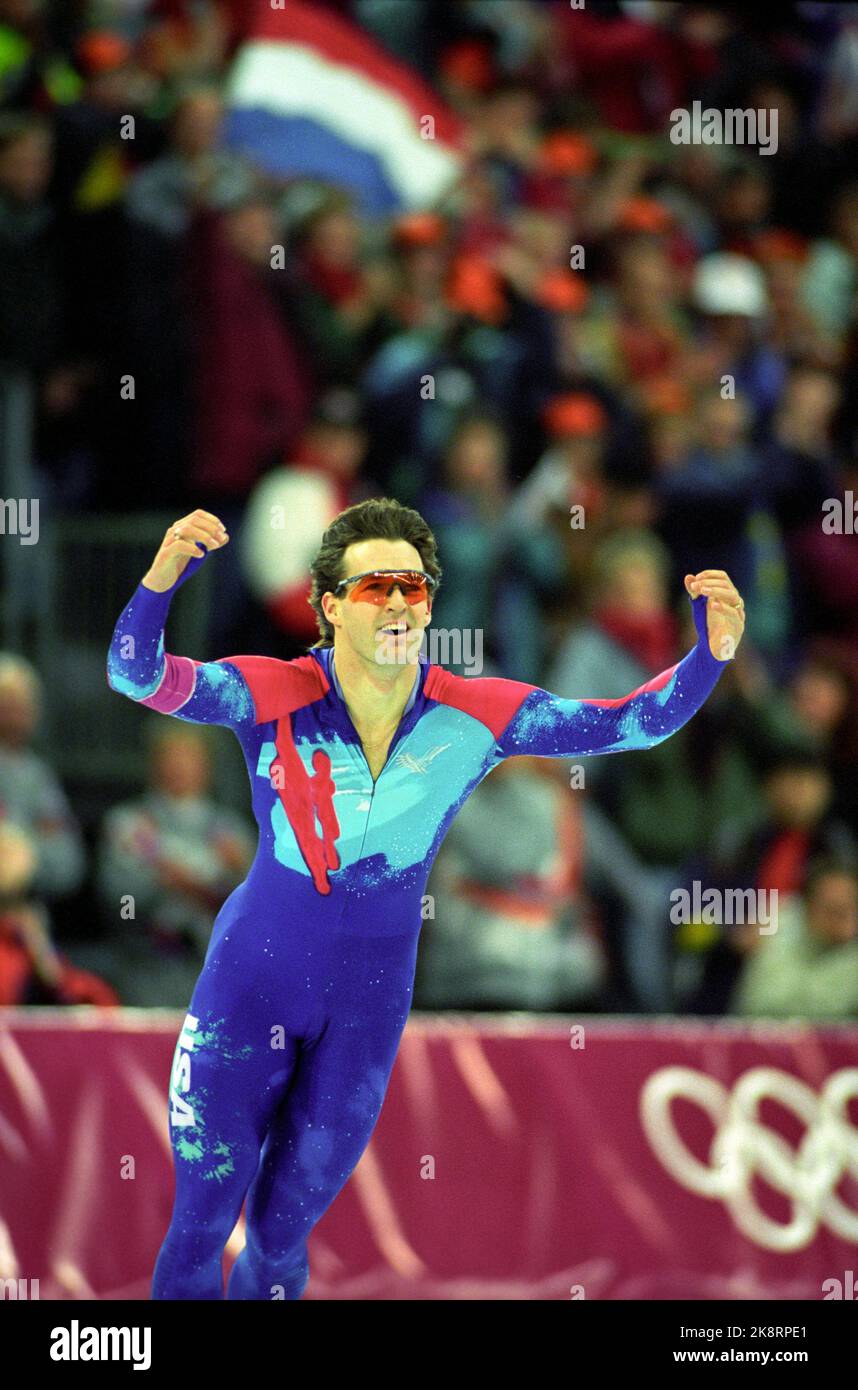 Hamar 19940218 Winter Olympics at Lillehammer. Dan Jansen from the ...