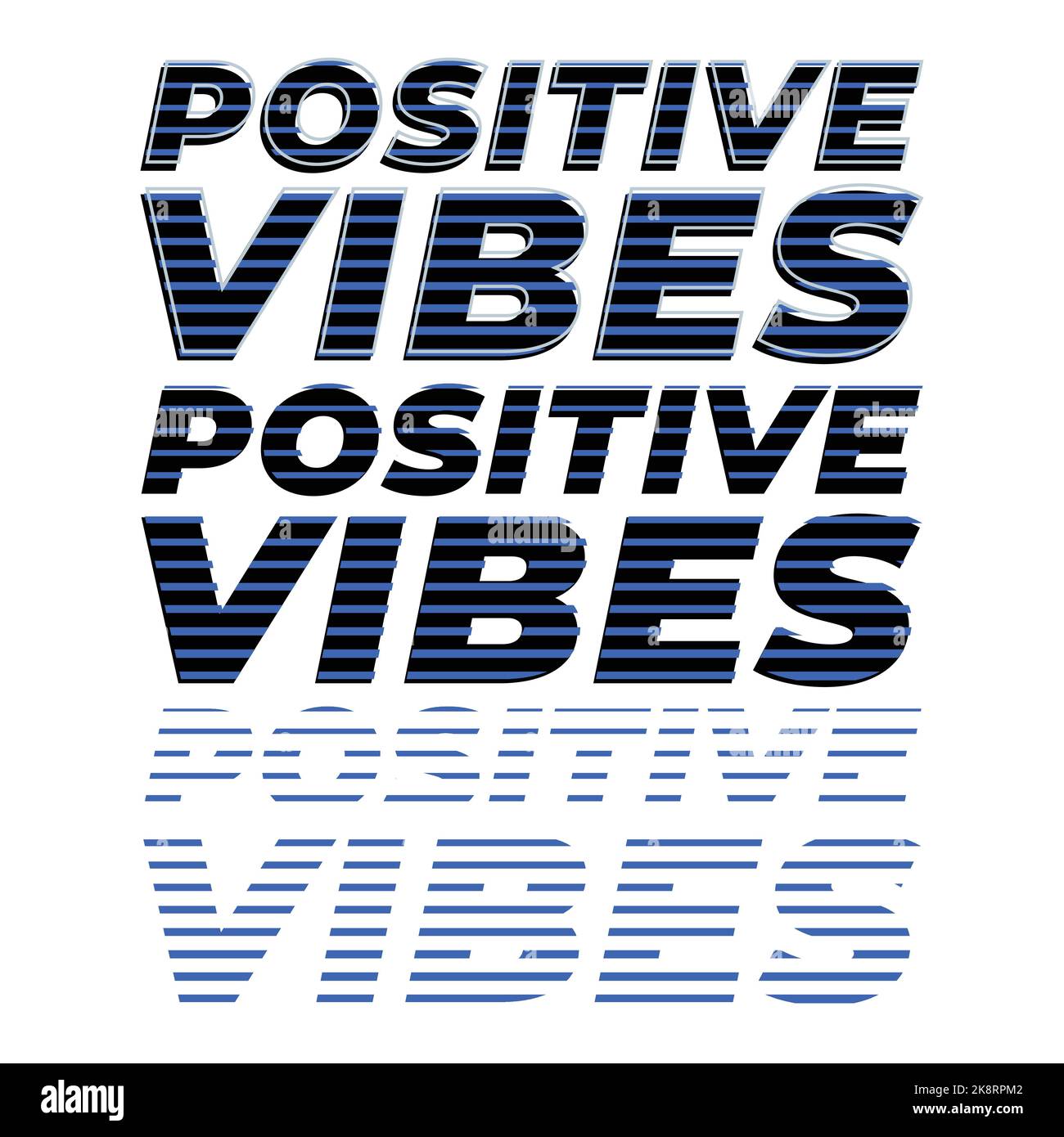 Positive vibes, halftone line letter typography design artwork ...