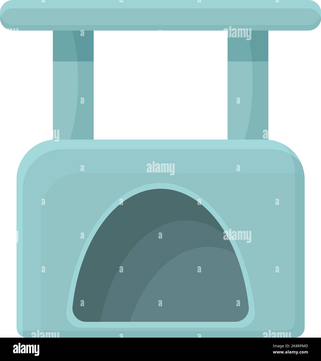 Aqua blue cat house icon cartoon vector. Pet shop. Cat tower Stock ...