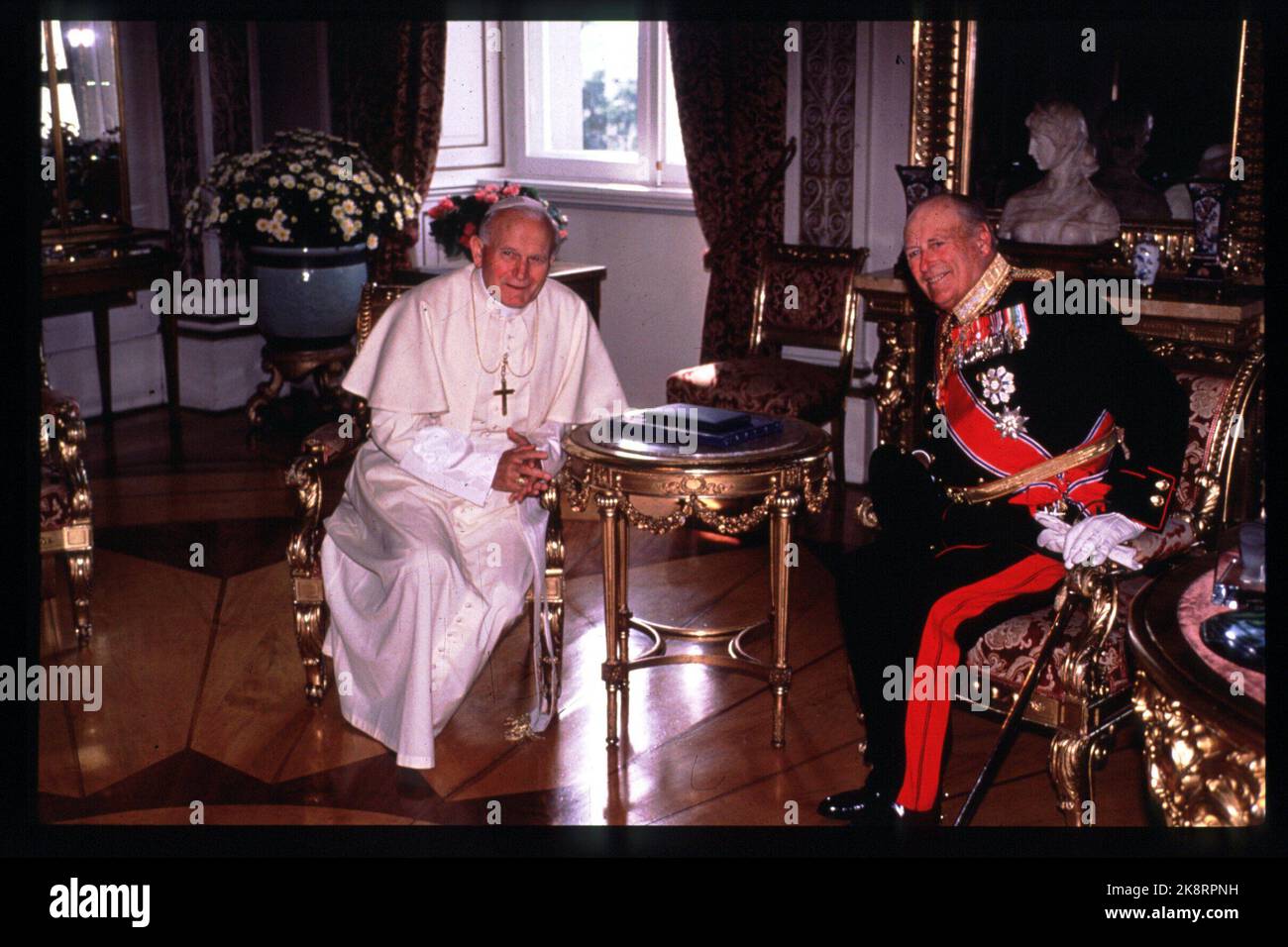 Oslo 19890601. Pope John Paul II is the first pope of Norwegian history ...
