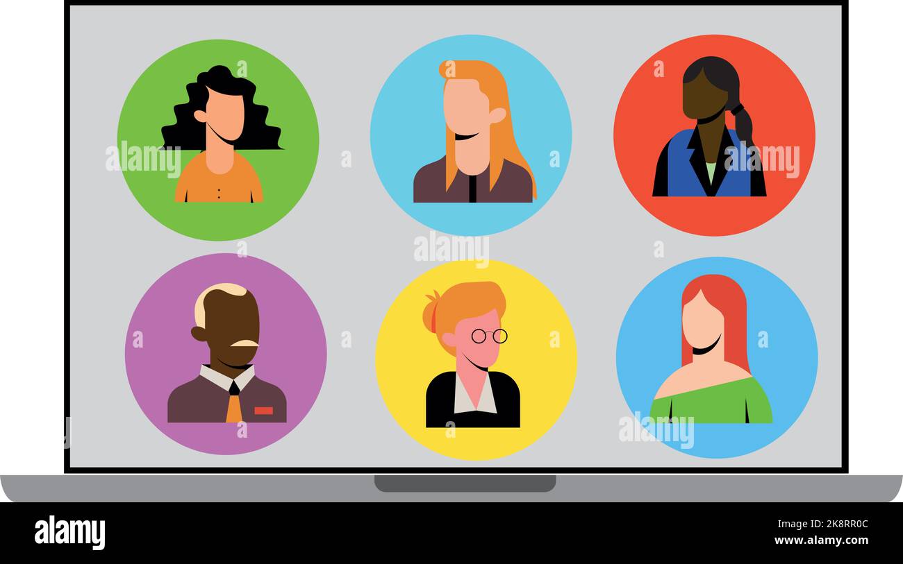 Conference chat illustration. Stream, web chatting, meeting friends ...