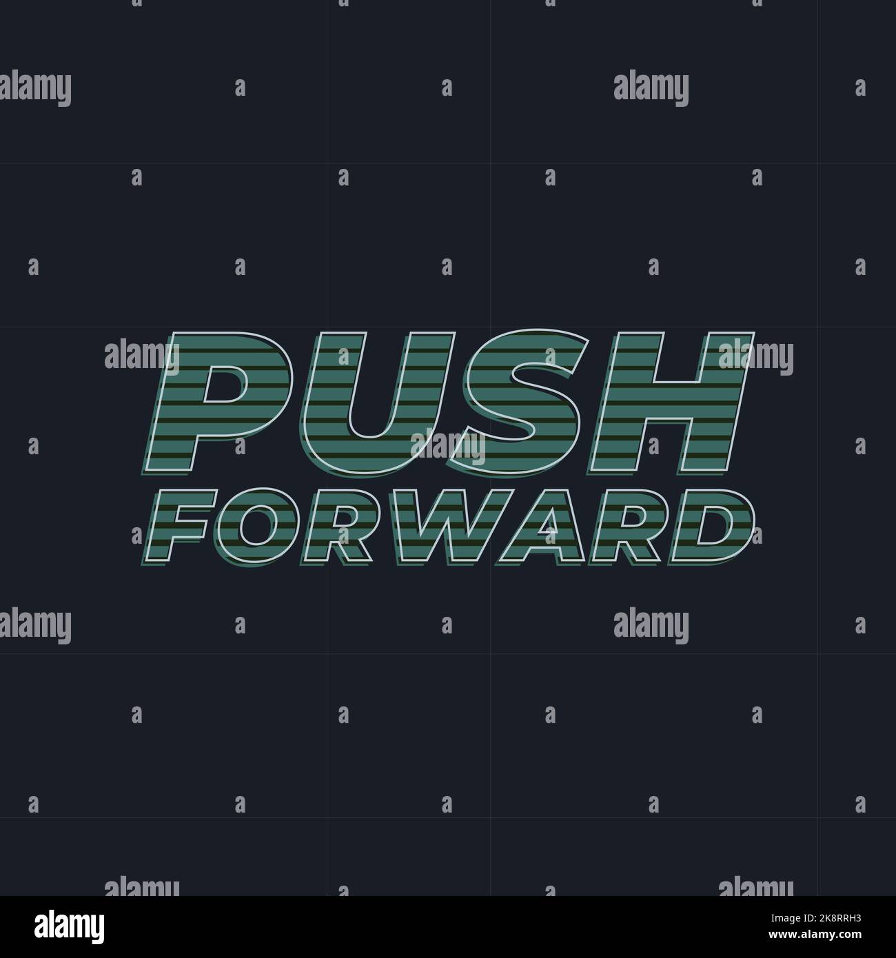 Push forward, halftone line letter typography design artwork. Editable ...