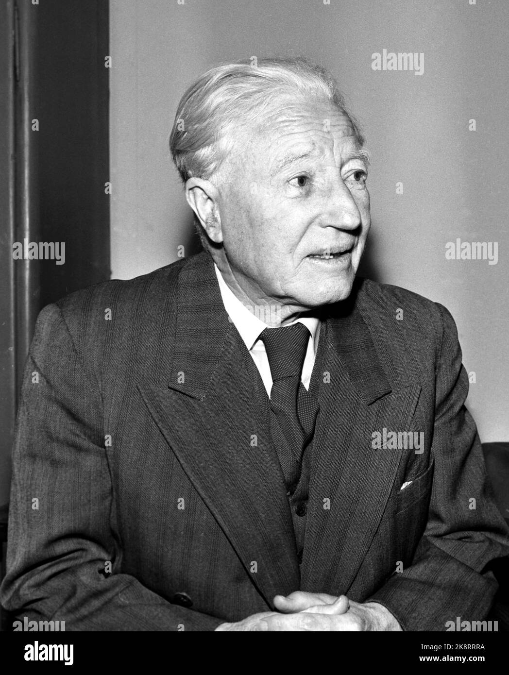 Oslo 19580325. Actor Edvard Drabløs (1883-1976). NTB archive photo Jan ...
