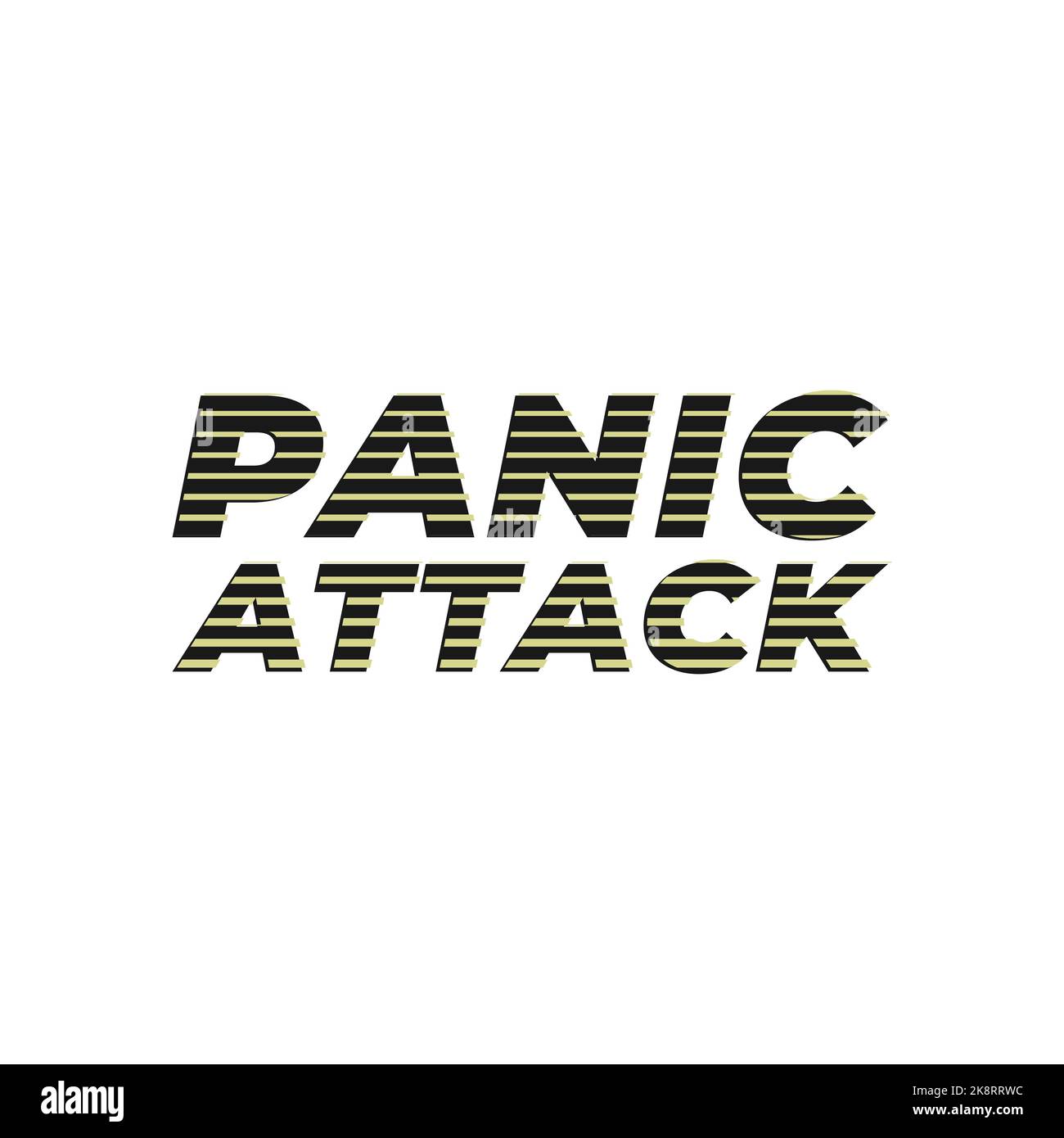 Panic attack, halftone line letter typography design artwork. Editable ...