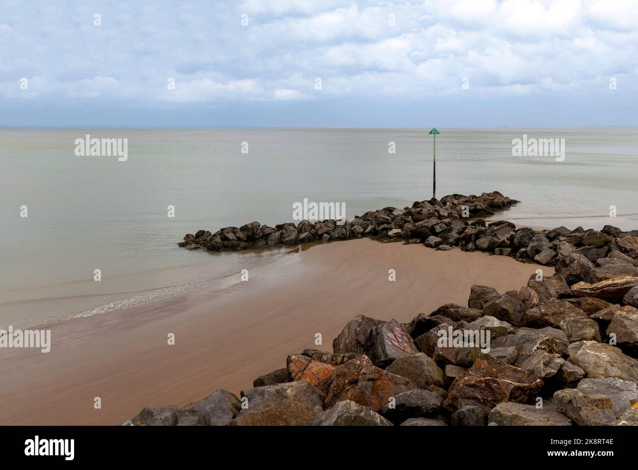 The beach at Blue Anchor Bay on the Bristol Channel, Somerset, England ...