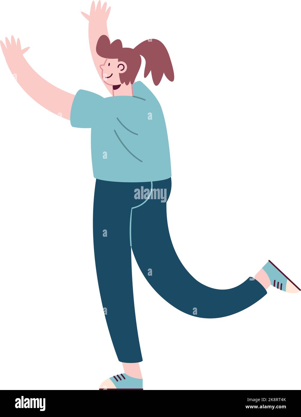 young woman with hands up character Stock Vector Image & Art - Alamy