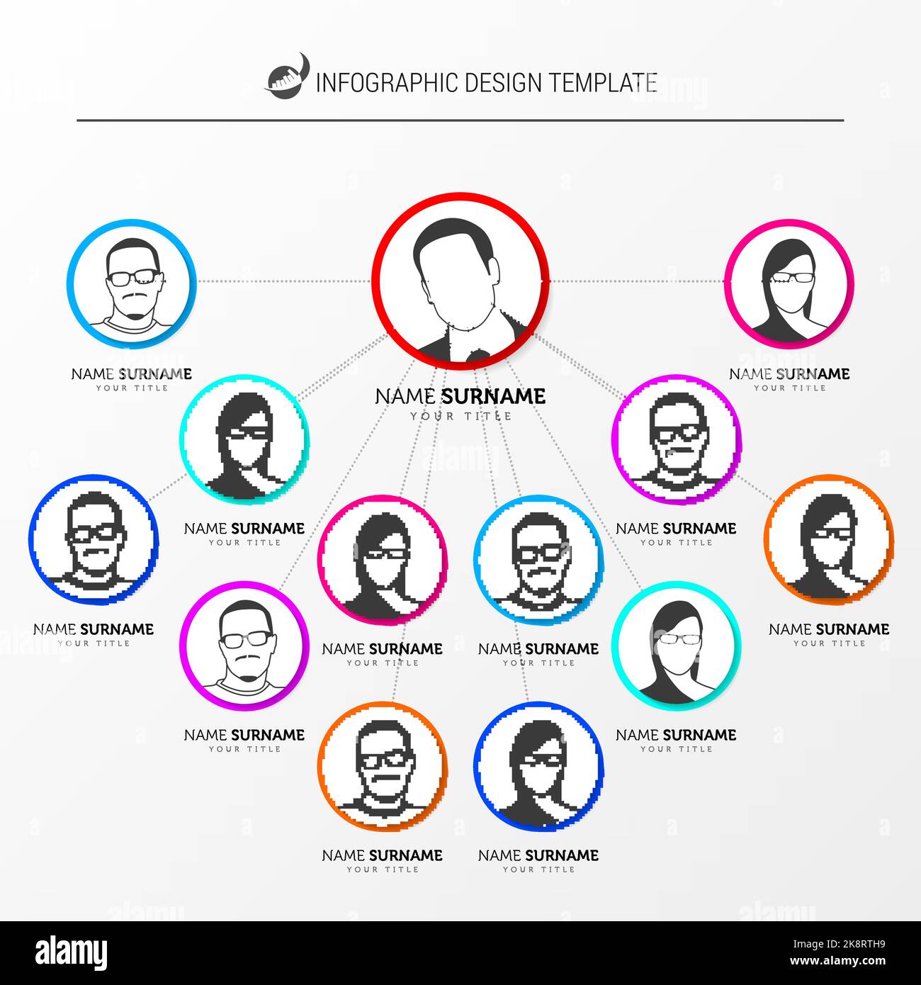 Creative organization chart. Infographic design template. Vector ...