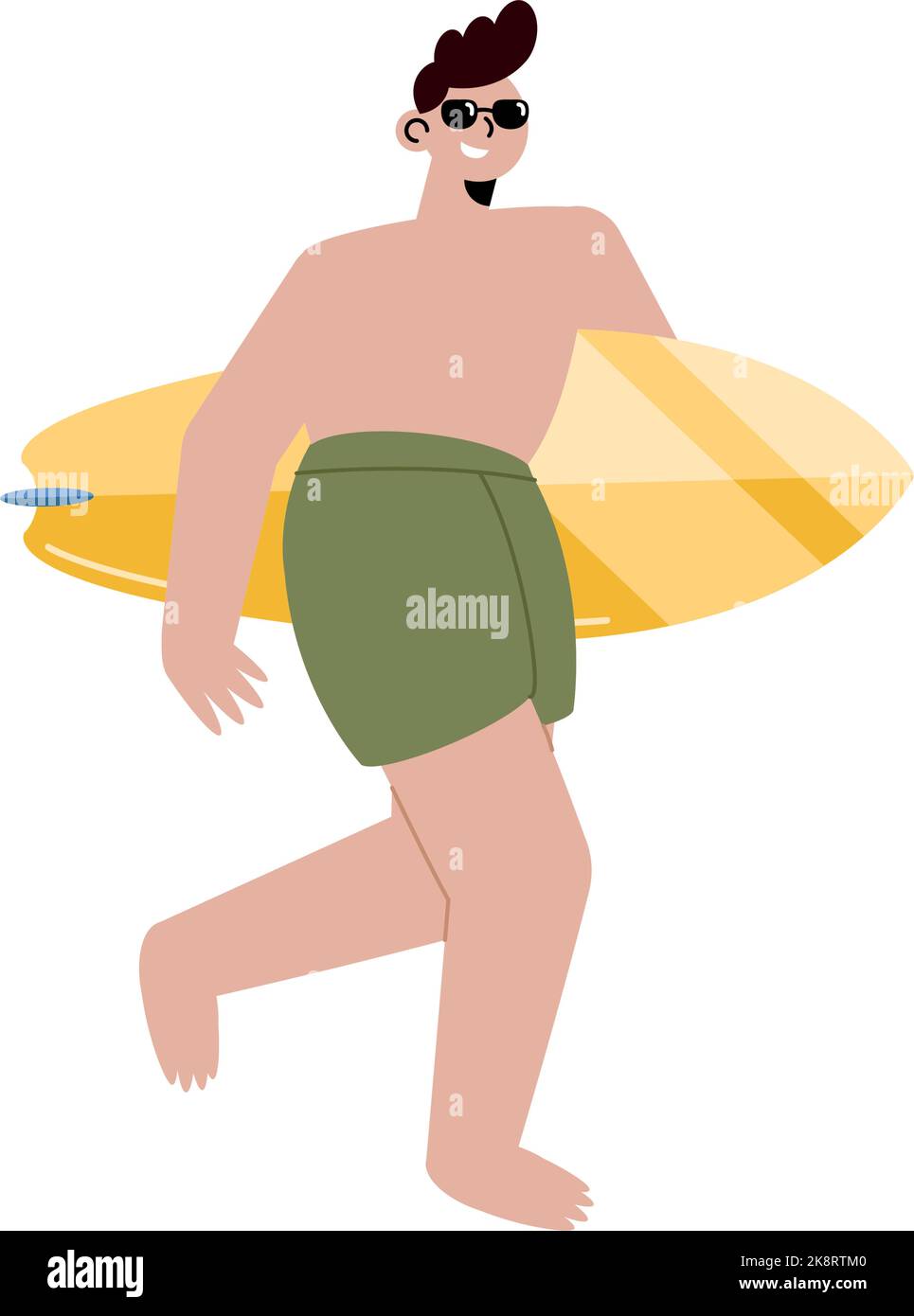 Walking man with surfboard Stock Vector Images - Alamy