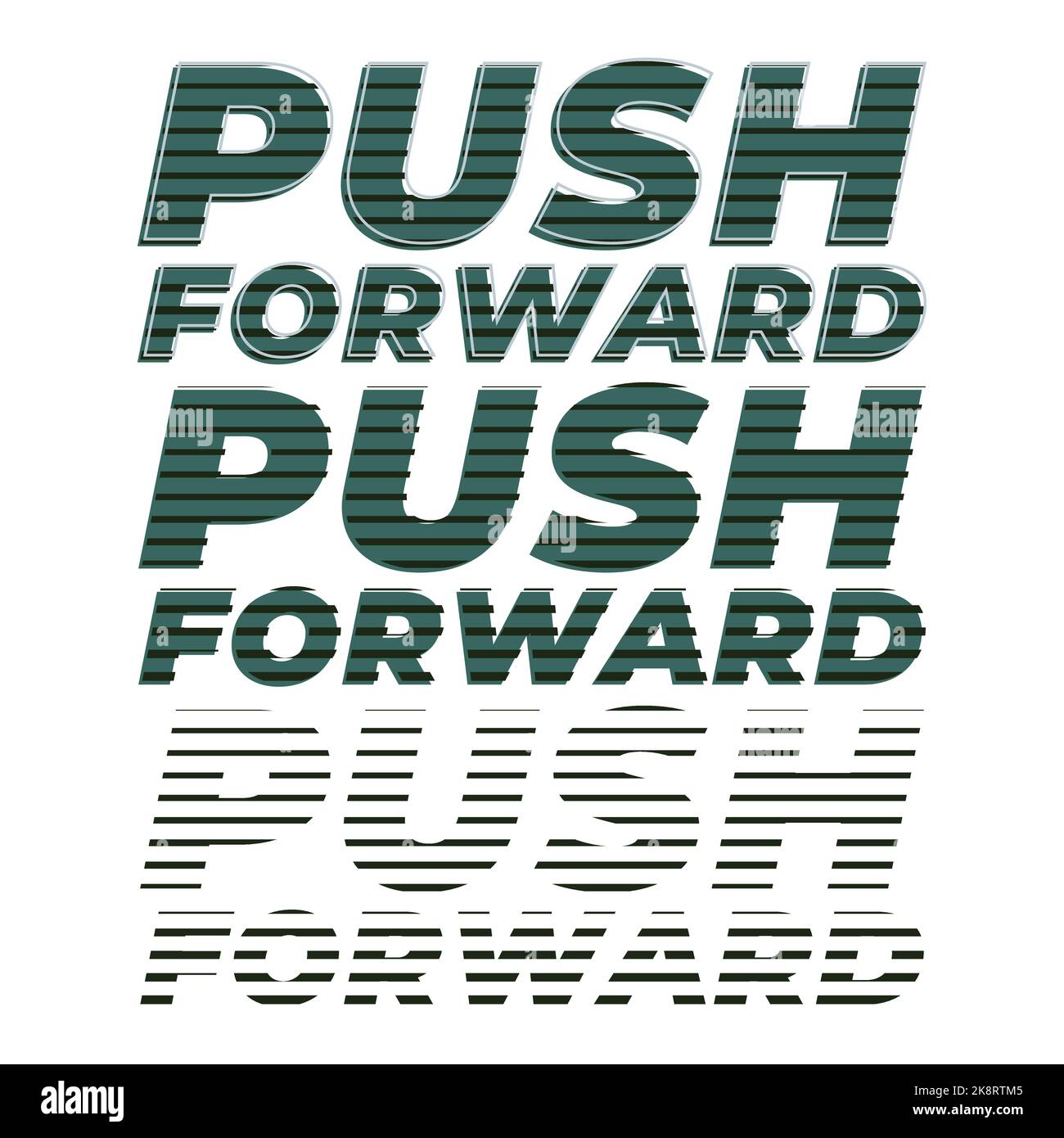 Push Forward Halftone Line Letter Typography Design Artwork Editable Resizable Eps 10