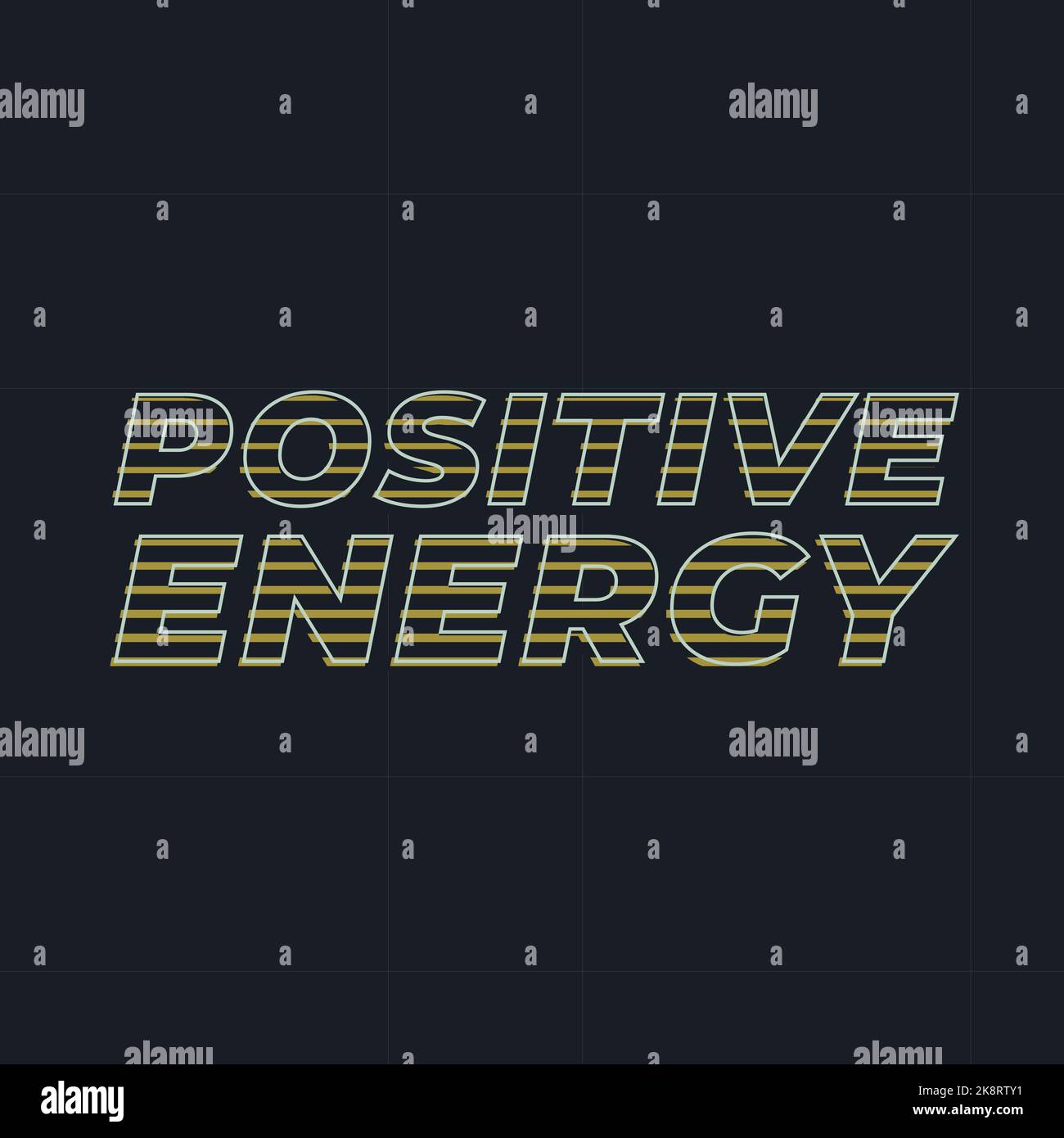 Positive energy, halftone line letter typography design artwork ...