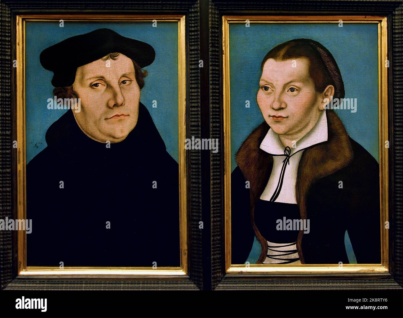 Portraits of Martin Luther and Katherina Bora 1529 Workshop of Lucas ...