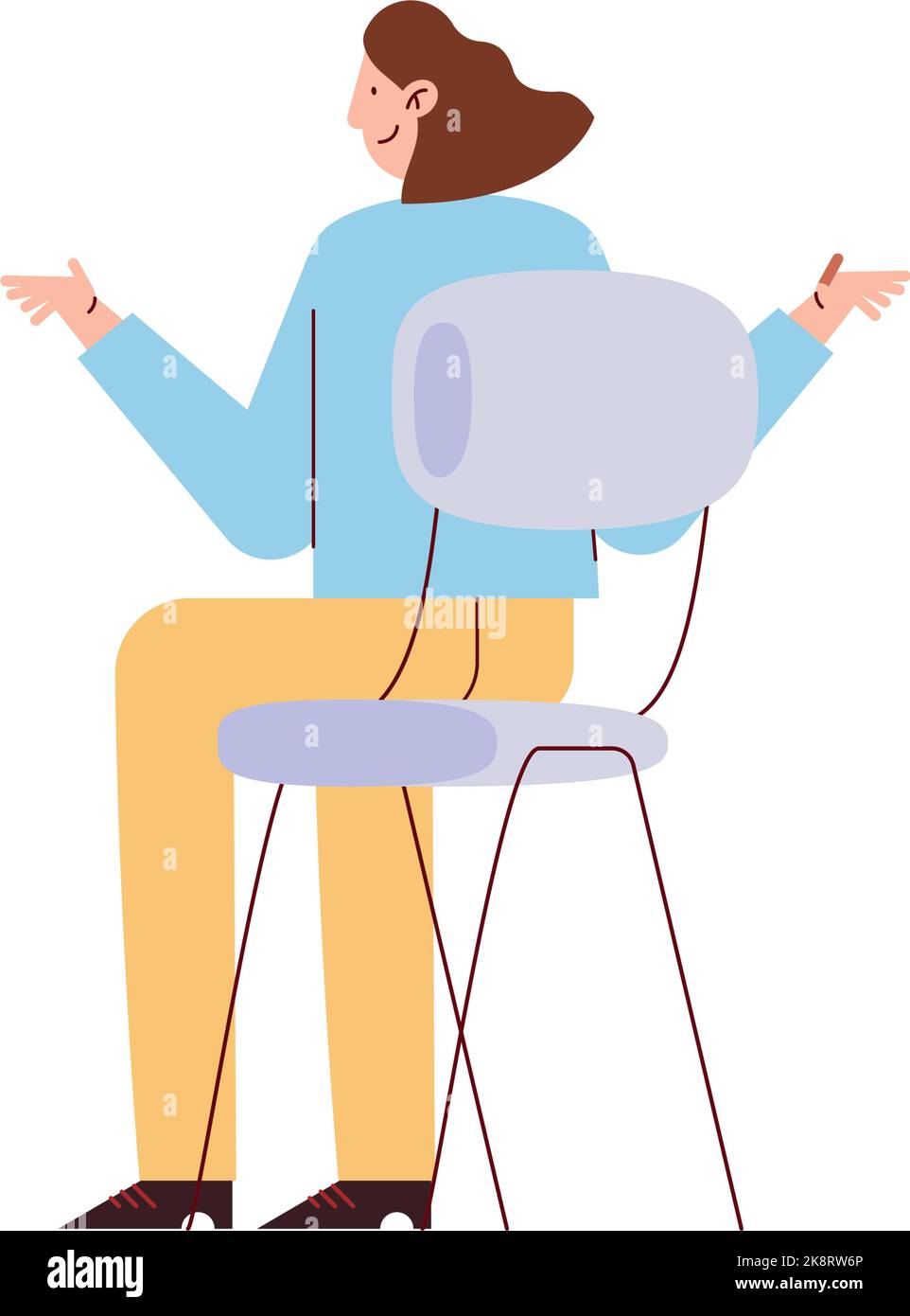 woman seated in chair character Stock Vector Image & Art - Alamy