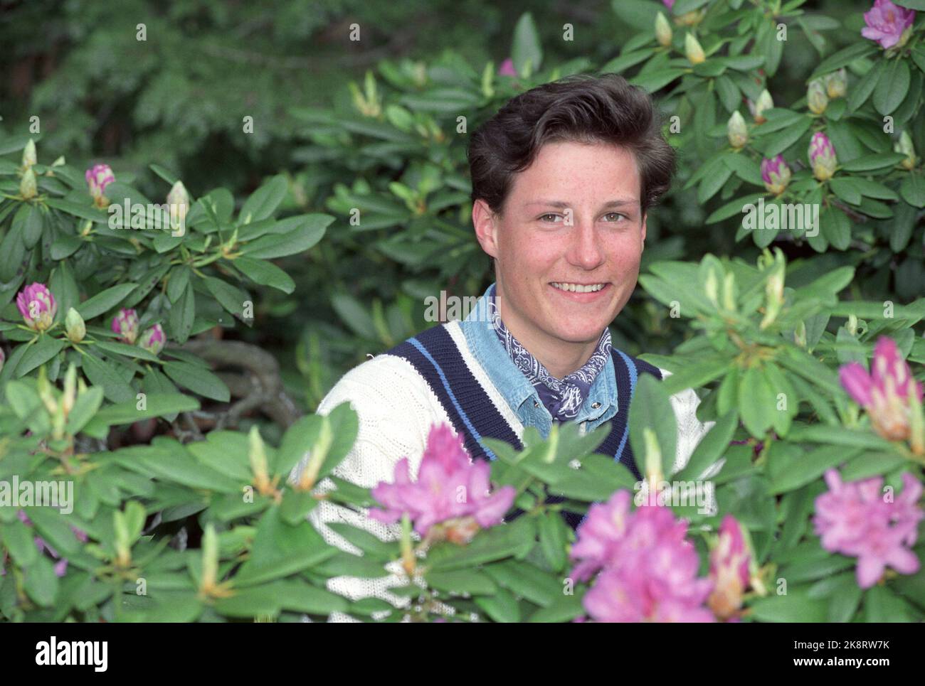 Asker 19910612: The Norwegian Crown Prince turns 18. Photo at Skaugum a ...
