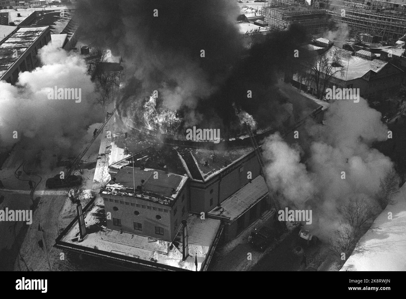 Oslo 19630215 Colosseum cinema is burning. The photographer's ...