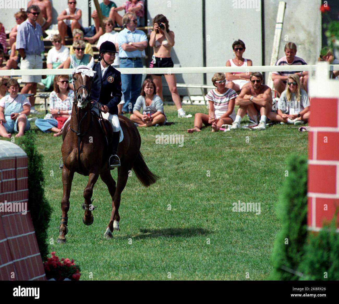 Lier June 28, 1992. Princess Märtha Louise on a horse during a riding ...