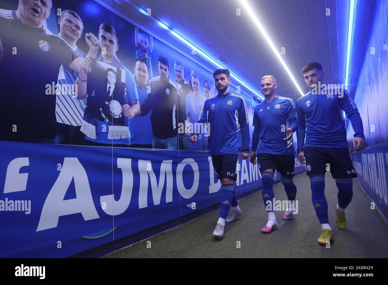 Petar Bockaj, Martin Baturina and Marko Bulat of Dinamo Zagreb during a ...