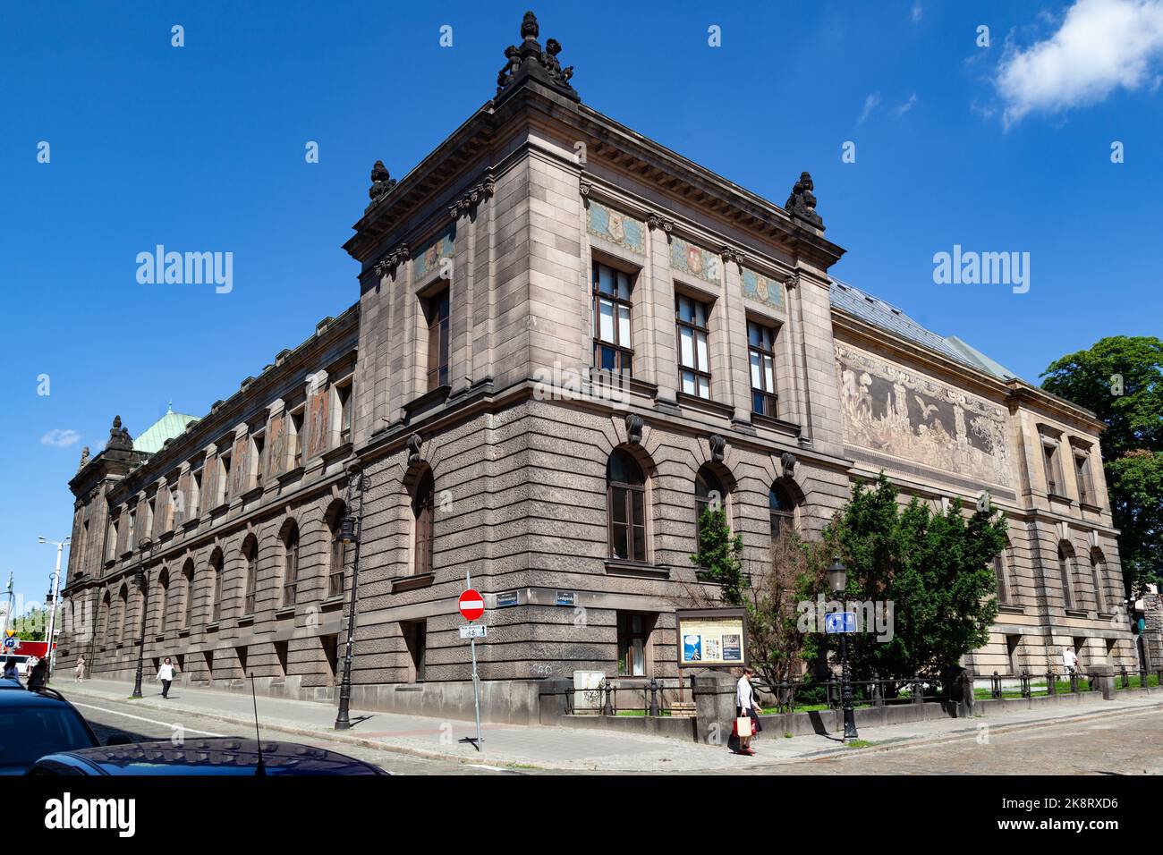The historical building on a corner of downtown Poznan, Poland Stock ...