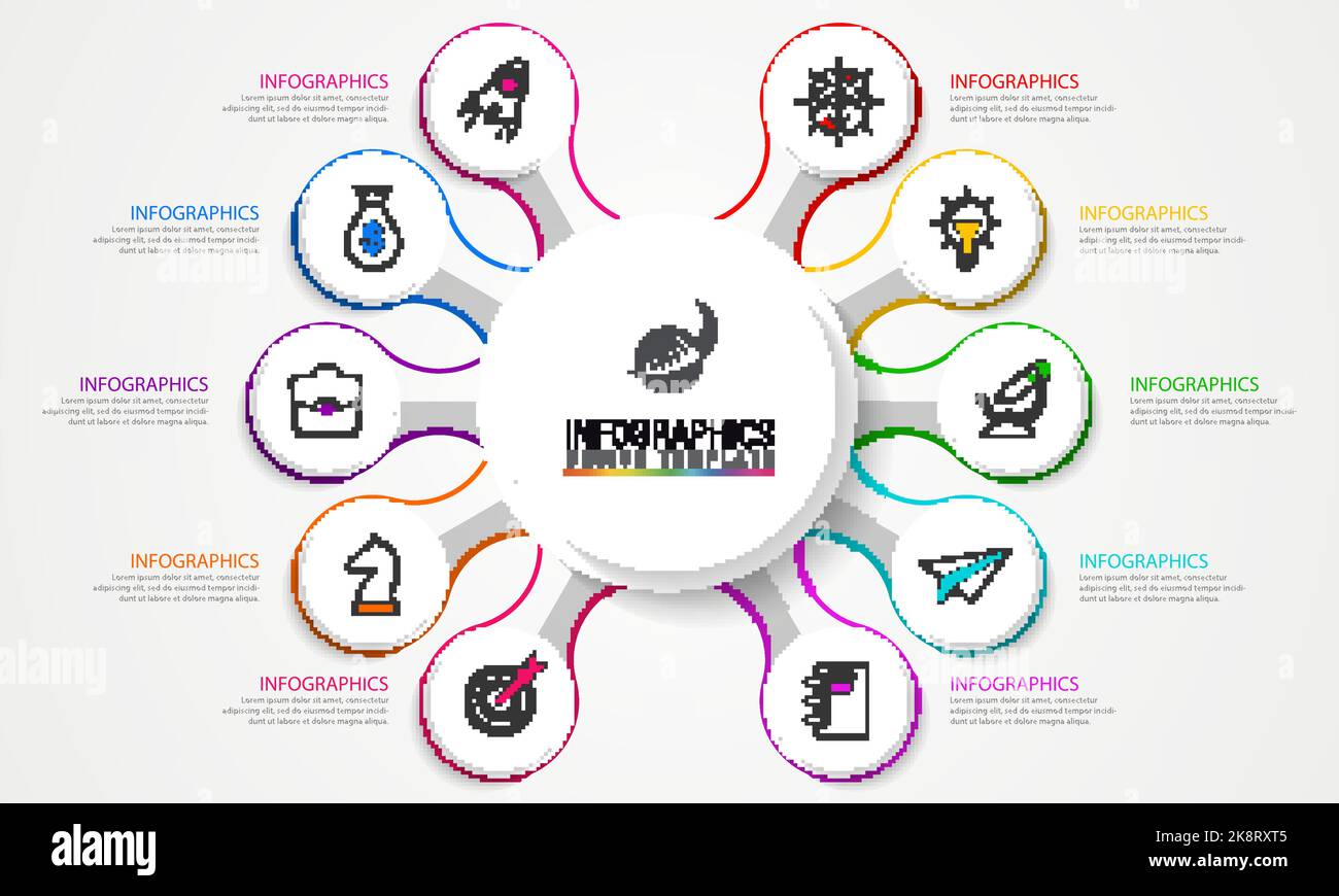 Infographic design template. Creative concept with 10 steps. Can be ...