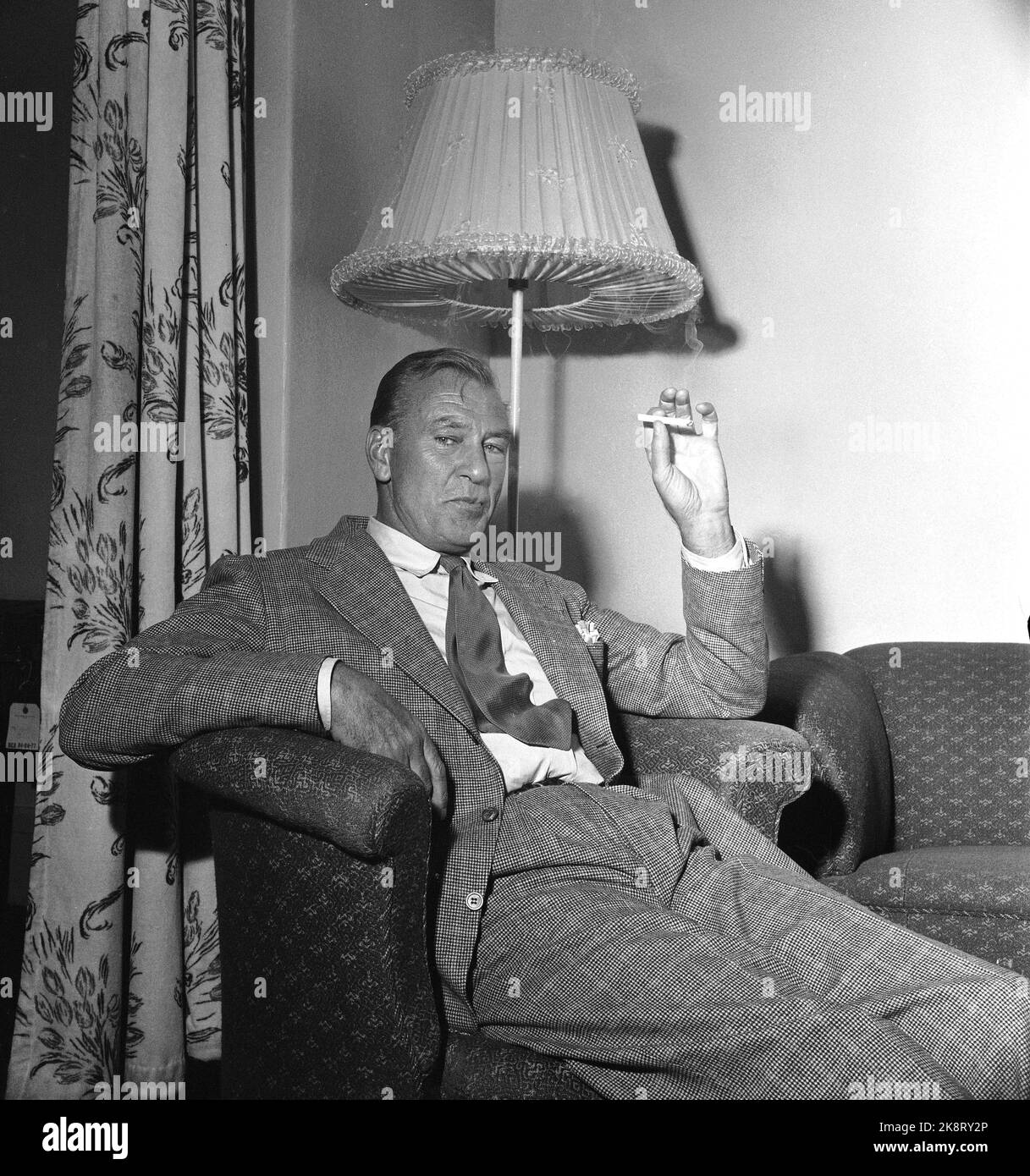 Oslo 19550420. Film actor / film hero Gary Cooper on Norwegian visits ...
