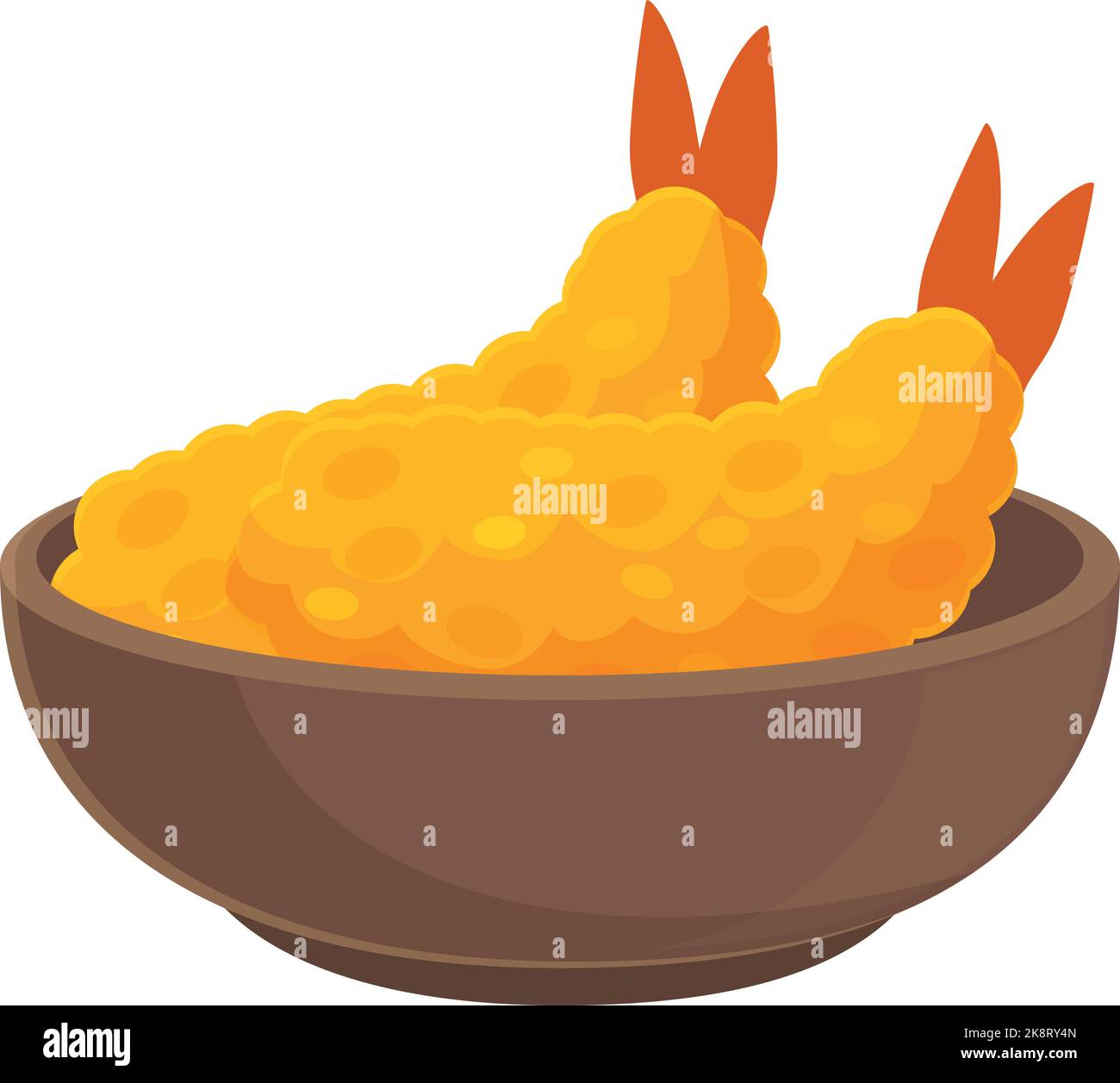 Bowl tempura icon cartoon vector. Fried shrimp. Prawn dish Stock Vector ...