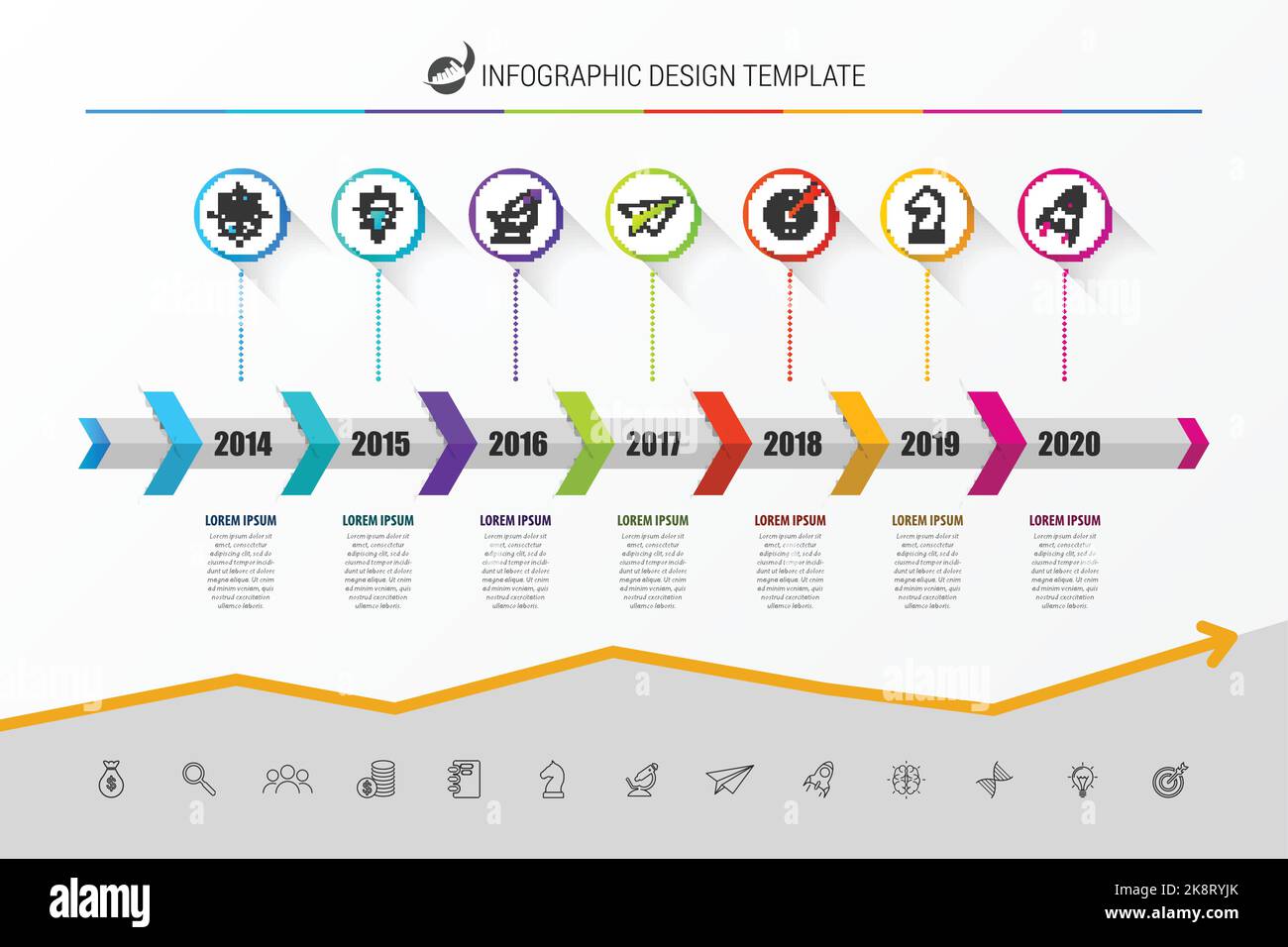 Infographic design template. Timeline concept with 7 steps. Can be used ...