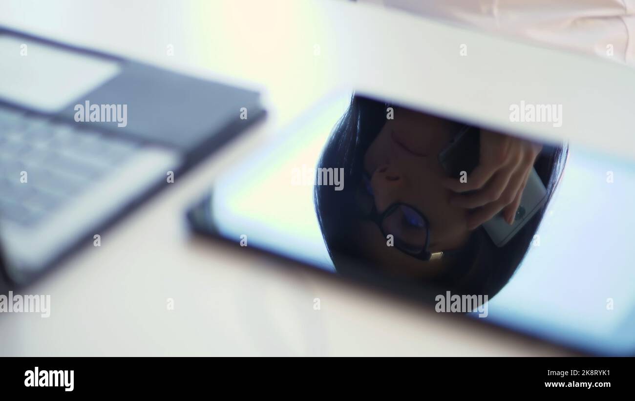 Face reflected on tablet screen hi-res stock photography and images - Alamy