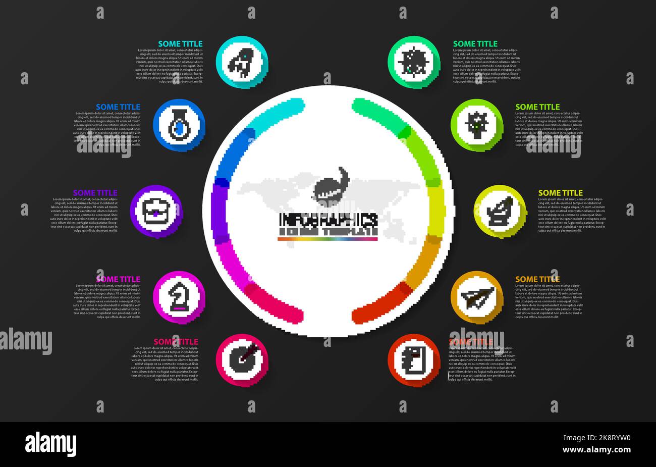 Infographic design template. Creative concept with 10 steps. Can be ...