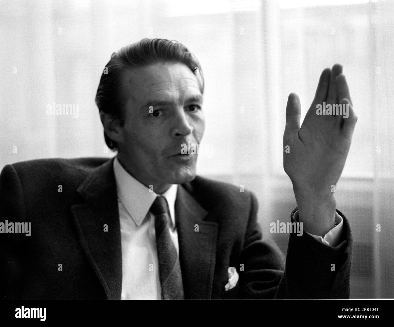 Oslo 197311. Supreme Court Attorney Olav Hestenes in the restaurant ...