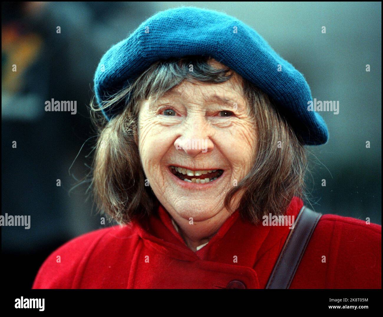 Oslo 19981208. Author Anne-Cath. Vestly, smiling portrait, with alpine ...