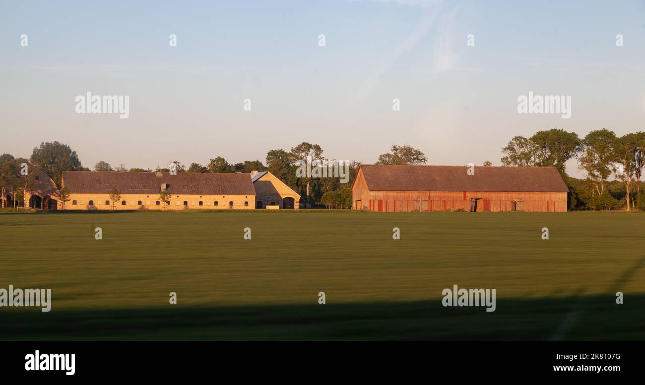 A daytime view of a typical farm with farmhouses nearby Helsingborg ...