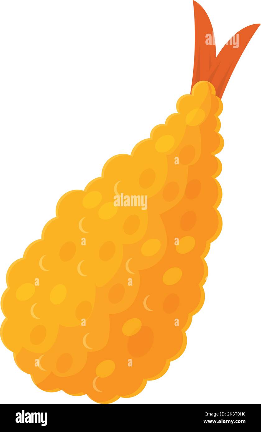 Fried shrimp icon cartoon vector. Japanese dish. Cooking fish Stock ...