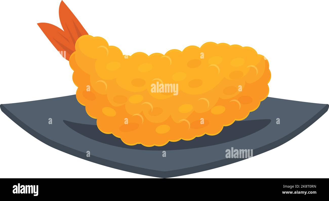 Japanese shrimp icon cartoon vector. Fried dish. Prawn cooking Stock ...