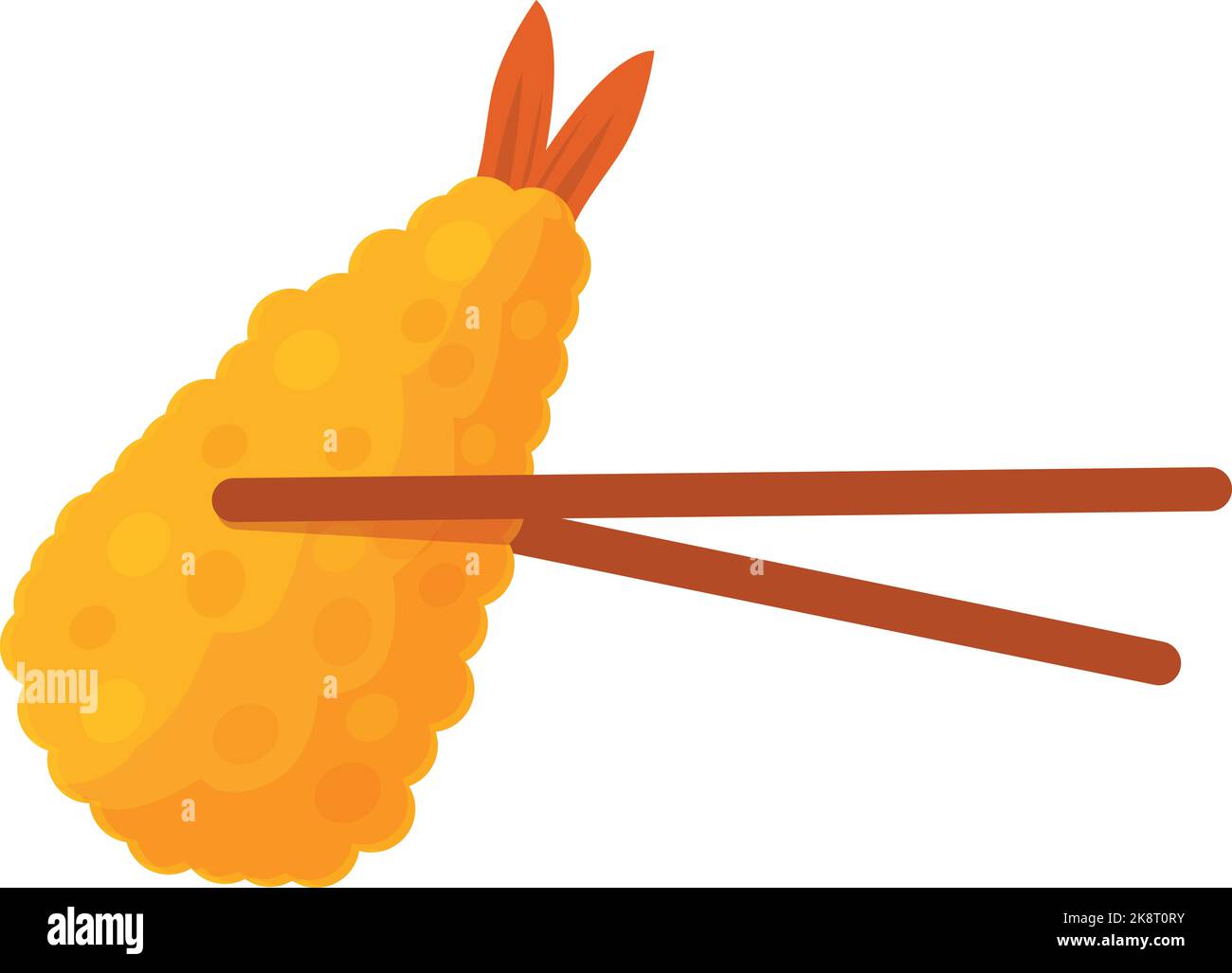 Tempura sticks icon cartoon vector. Fried shrimp. Deep dish Stock ...